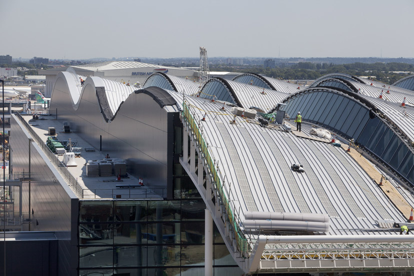 Insulation for waveform roof at new Heathrow Terminal 2 | Buildingtalk ...