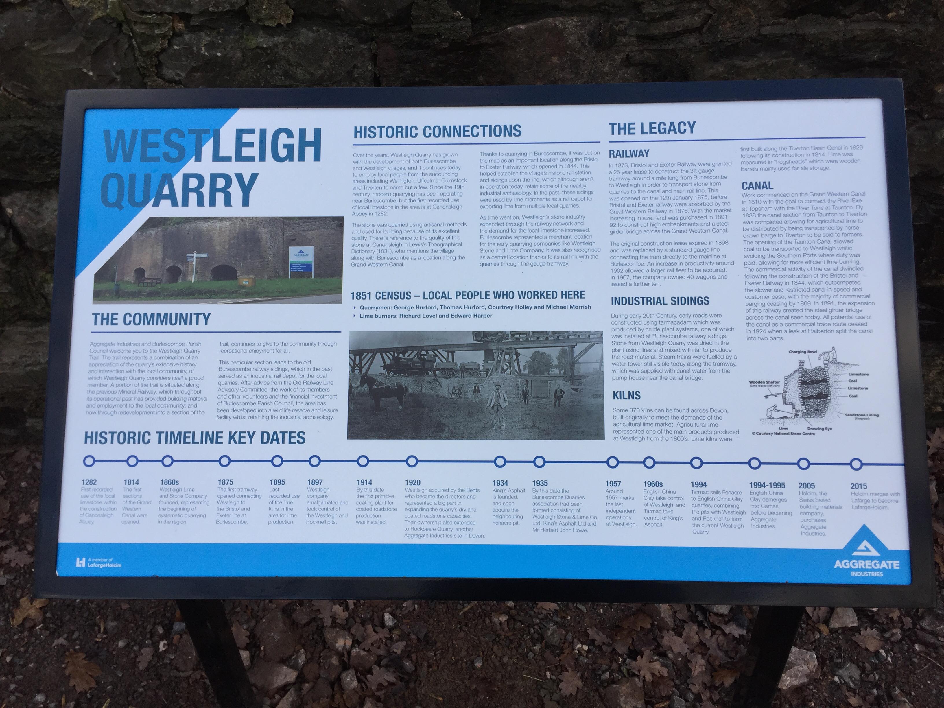 Aggregate Industries gifts information boards to Westleigh Quarry Trail ...