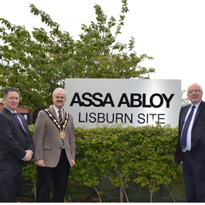 Lisburn Mayor visits ASSA ABLOY ahead of new door design launch